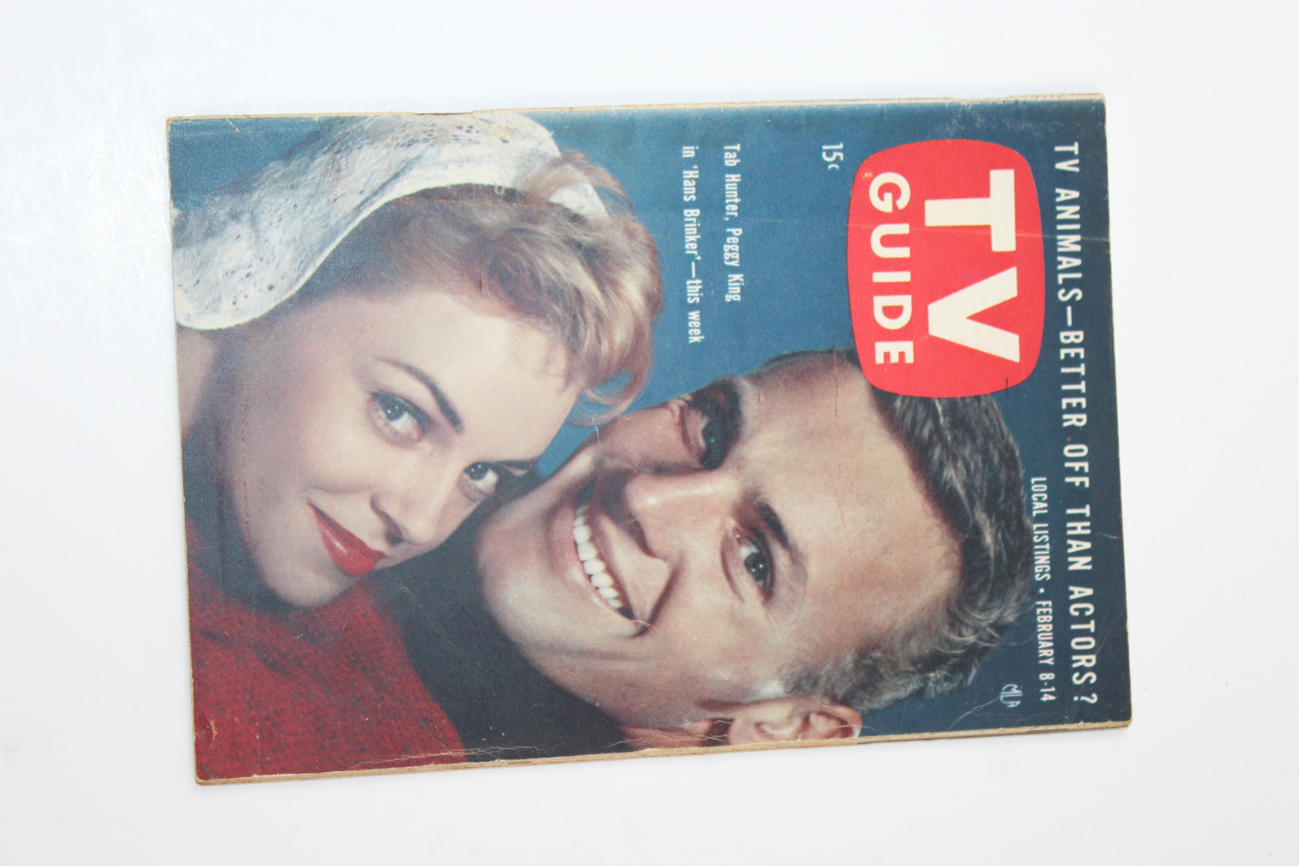 TV GUIDE - FEBRUARY 8-14 1958 - TAB HUNTER, PEGGY KING (HANS BRINKER ...